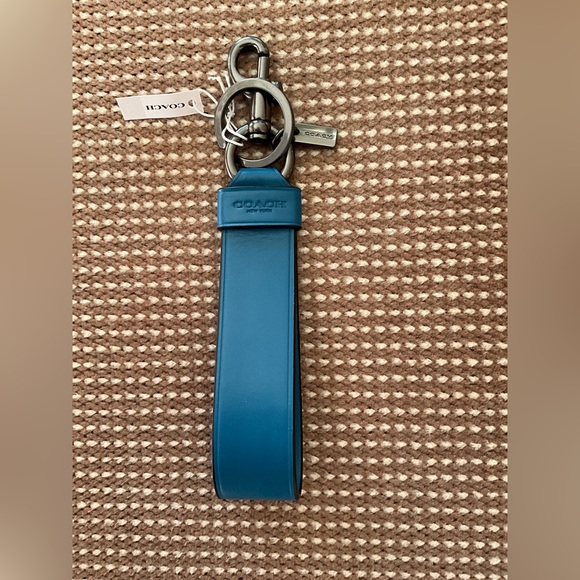 Coach | Accessories | Nwt Coach Leather Loop Bag Charm Blue | Poshmark